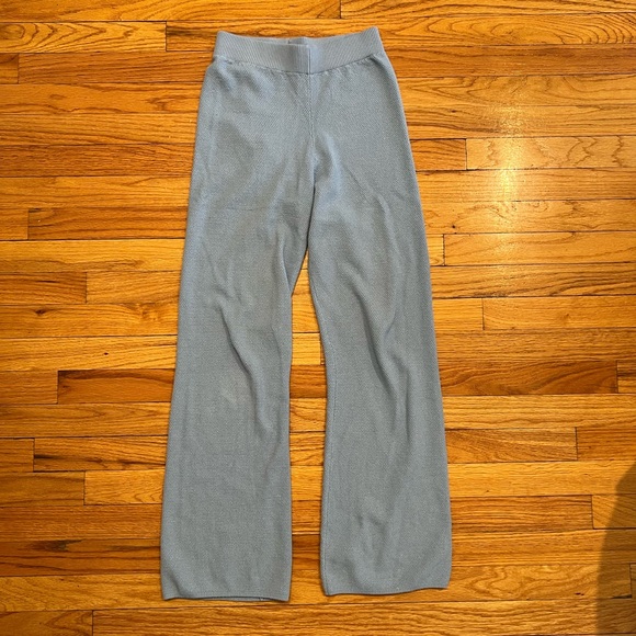 Pants & Jumpsuits | Soft Sky Blue Knit High Rise Slight Flare Pants ...